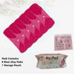 Buy Re:pad Reusable Sanitary Pads for Women - Pack of 6 (6 Maxi Pink ...