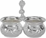 Buy Sigaram German Silver 4X3 Inch 2Cup Panchwala Kum Kum Bharani For ...