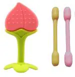 Buy Enorme Silicone Peach Fruit Shape Teether with Dumbler / Sticks ...