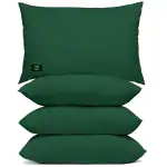 Buy THE WOOD WHITE Microfiber Dark Green Soft Pillows Set of 4. 16 x 24 ...