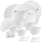 Buy Cello White Opalware Dazzle Lush Fiesta Dinner Set (Set Of 37) Online at Best Prices in ...