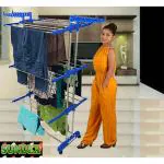 Buy SUNDEX Steel Floor Cloth Dryer Stand 2 Poll 3Tier Made In India ...