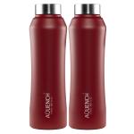 Buy AQUENCH RUSH Set of 2 (Red) 1L Stainless Steel Colored Fridge Water ...
