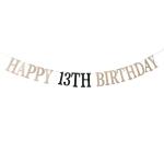 Buy Festiko Glitter Happy 13Th Birthday Banner, Cheers To 13 Years ...