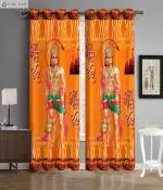 Buy VJK FAB 3D Digital Printed Heavy Fabric Shri Ganesha God Design Curtains for Pooja Room ...