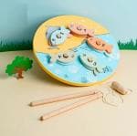 Buy SmartBee Toys Wooden Magnetic Fishing Game for Kids - 5 Pcs Sea Animals Fishing Toy - Gift ...