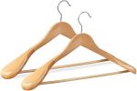 Buy ADA Handicraft Beige Wood Clothes Hangers (Pack Of 2) Online at ...