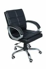 Buy Mezonite Medium Back Black Cushioned Office Comfortable Chair ...