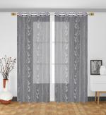 Buy Luxury Cube Grey Polyester Curtain Window Net - 4X9 Feet (Pack Of 2 ...