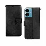 Buy Jotech Premium Leather Finish Flip Cover For IQOO Z6 Lite 5G -Black ...