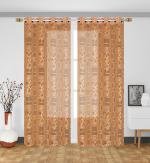 Buy Luxury Cube Brown Polyester Curtain Window Net - 4X9 Feet (Pack Of ...