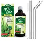Buy Dabur Aloe Vera Juice - 1L with Reusable Stainless Steel Straw with ...
