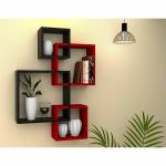 Buy TFS Wall Mount Intersecting Wall Shelves Set of 4 MDF (Medium ...