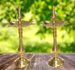 Buy Denique Brass Traditional KeralaDeepam Diya, Deepak, Lamp Long ...