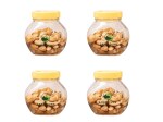 Buy SAND DUNE Set of 4, 200ml Each Storage Glass Jar Yellow Plastic Cap ...