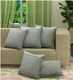 Buy Outlay Home Abstract Cushions Cover (Pack of 5, 40 cm*40 cm, Silver ...