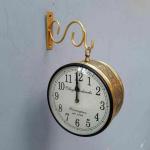 Buy Apka Mart The Online Shop Golden Iron Railway Wall Clock Double ...