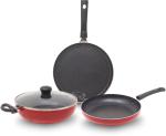 Buy Kreme Aluminium Kreme Nonstick Kadhai, Fry Pan, Tawa (Combo Of 3 ...