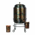 Buy R Ayurveda Copper Clear Matka Paisley Print With Stand And Two ...