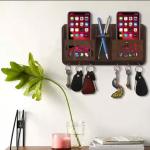Buy NEZIKA Designer Key Holder with 2MOBILE Holders and Pen Holder Wood ...