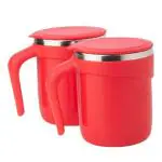 Buy Tirth Double Wall Microwave Safe Red Stainless Steel Milk Mug (220 ...