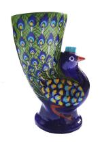 Buy Shiv Kripa Blue Pottery Blue Ceramic Flower Vase, 7 inch Online at ...