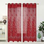 Buy CROOX Floral Design Semi Transparent Premium Red Polyester Net ...
