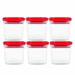 Buy Home Pro Red Plastic Unbreakable Storage Container 600ml (Pack of 4 ...