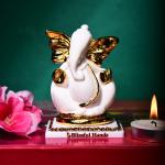 Buy Ghar Saaz Divine Modern Ganesha Marble Dust God Idol With Gold Leaf ...