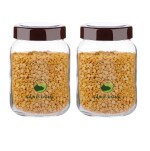 Buy SAND DUNE Storage Glass Jar Brown Plastic Cap, Transparent | Barni ...