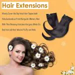 Buy GROWTH Double Clip Real Human Hair Extensions/Streaks For Women ...