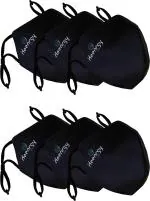 Buy Heenrgy Biotech Black Cotton Reusable Washable 3 Layer Cloth Mask ...