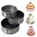 Buy ShopiMoz Cake 3 Pieces of Teflon Coated Spring Form Cake Mould Pan ...