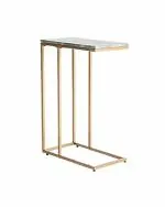 Buy AVA DESIGNS Grey And Gold Metal C Shape Table (40. 6 x 24. 1 CM ...