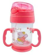 Buy Te Quiti Pink Plastic Leakproof Durable BPA Free Non-Toxic Baby Sipper With Straw 200ml ...