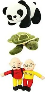 Buy LVS TOYS Soft Lovable Teddy Combo Motu-Patlu, Turtle and Panda for ...
