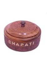Buy RAMYAMART Brown Wooden Chapati Box Roti Dabba For Kitchen, Dining ...