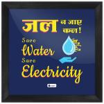 Buy Indigifts Save Electricity Sign Board Square Poster Frame 8 x 8 ...