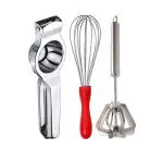 Buy JISUN Stainless Steel Lemon Squeezer & Egg Whisk & Hand Blender ...