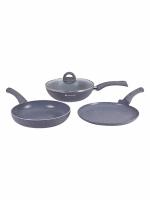 Buy Wonderchef Granite Aluminium Non-Stick Cookware Set Grey, 4 Piece ...
