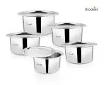Buy BRODEES Stainless Steel Heavy Gauge Tope with Lid Set of 10 Pcs ...