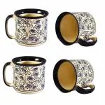Buy Caffeine Black Ceramic Maggie Mug, 500 Ml (Set Of 4) Online at Best ...