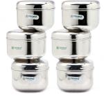 Buy Coconut Steel Grocery Container - 750 Ml (Pack Of 6, Silver) Online ...