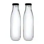 Buy STOREPEDIA Glass Bottle With Airtight Black Lid Reusable Bottle ...