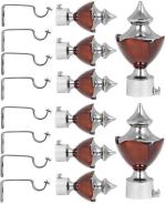 Buy Grownix Iron Silver, Brown Rod Rail Bracket (Pack Of 4) Online at ...