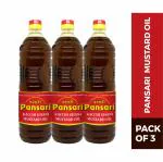 Buy Pansari Kachi Ghani Mustard oil/Sarso Cooking Oil| Good for Bones & Heart| - 3 Litre Online ...