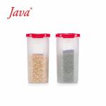 Buy JAVA - 1700 ml Plastic Grocery Container (Pack of 2, Red) Online at ...