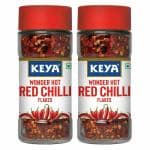 Buy Keya Red Chilli Flakes | Glass Bottle | Premium Herbs 40 Gm x 2 ...