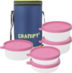 Buy Granify A-529 Green Plastic Lunch Box with 5 Plastic Containers and ...
