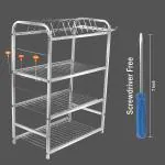 Buy Zaib 24x18 Stainless Steel Kitchen Rack Bartan Stand for utensils ...